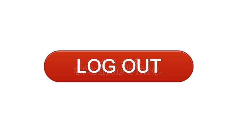 Log Out Web Interface Button Wine Red Color, Internet Site Design ...