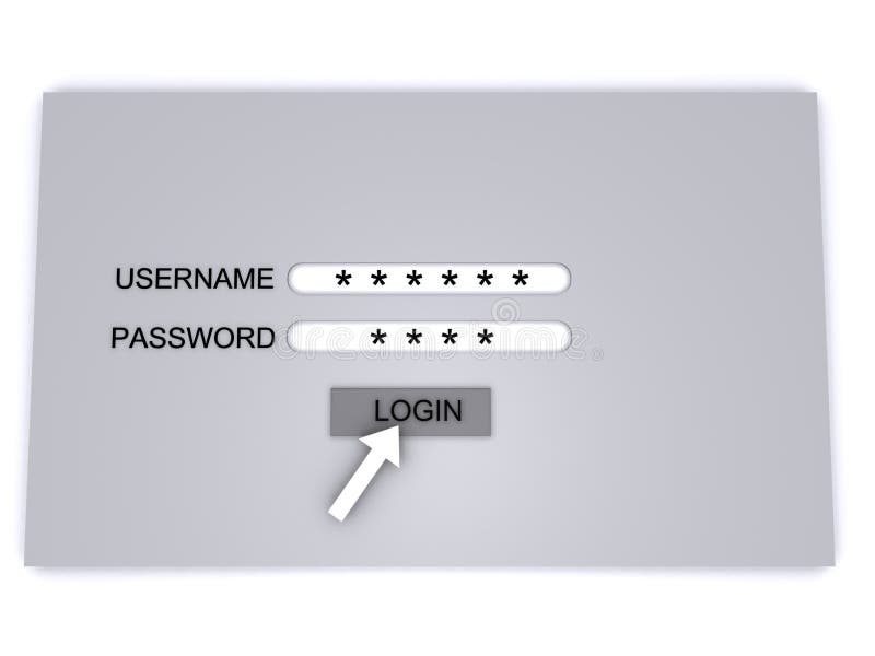 Log in page on screen stock illustration. Illustration of pointer ...