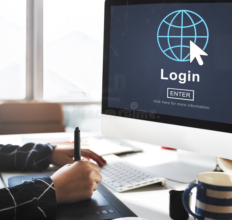 Log in Profile Enter Global Icon Concept Stock Image - Image of graphic ...