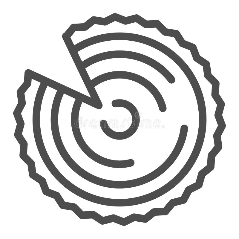 Log Ring with Tree Bark Line Icon, Forest Industry Concept. Vector ...