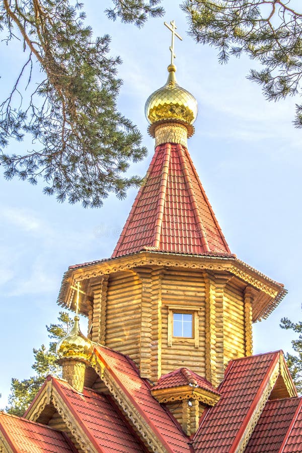 Log Russian Orthodox Church Stock Photo - Image of spring, building ...