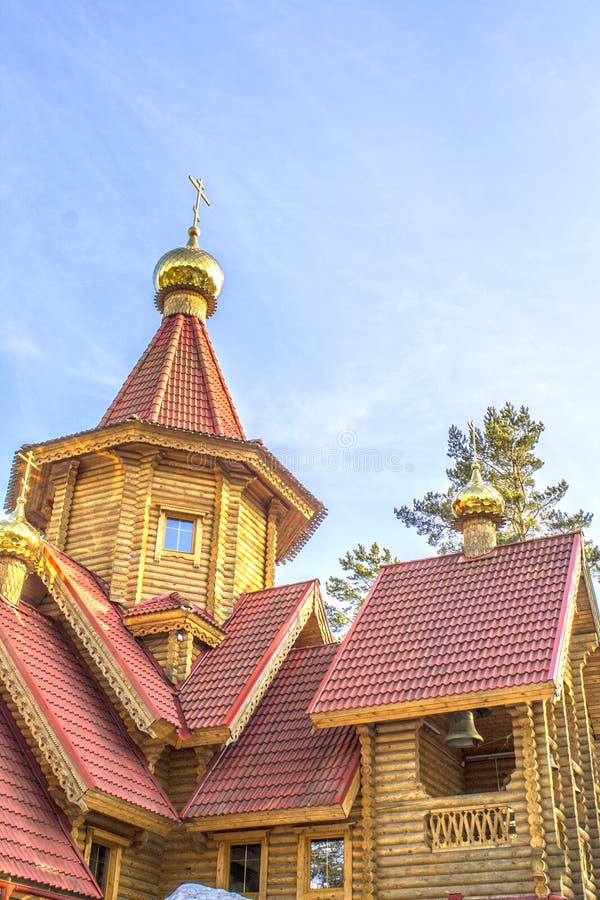 Log Russian Orthodox Church Stock Image - Image of building ...