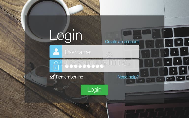 Log on Screen of Digital Device Stock Photo - Image of device ...
