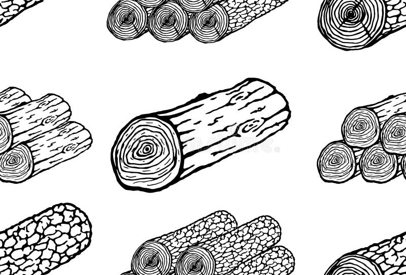 Wood Log Pile Stack Vector Sketch Stock Illustrations – 64 Wood Log ...