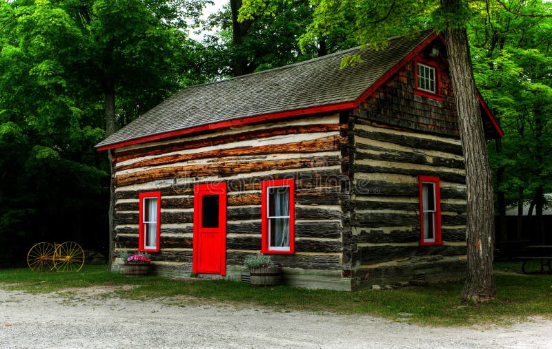 Log shack stock image. Image of door, aged, rustic, scenic - 16389587