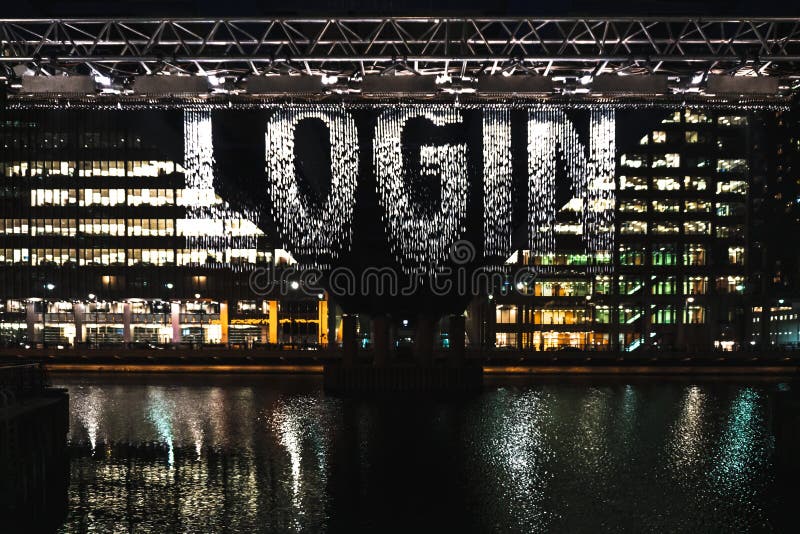 LOG in Sign Written on Falling Water Stock Photo - Image of entry ...