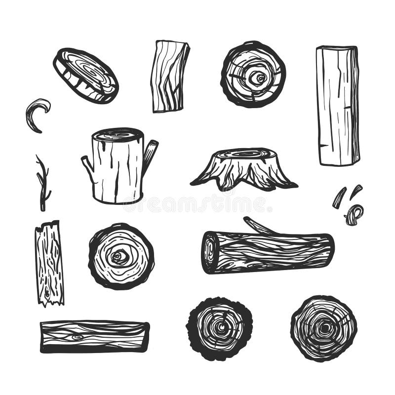 Wooden Log White Background Vector Stock Illustrations – 4,577 Wooden ...
