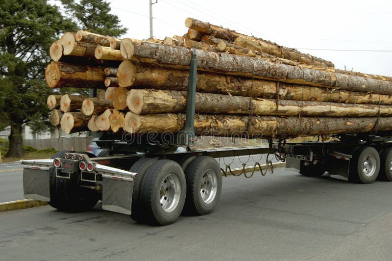 Logging Truck Loaded stock photo. Image of trees, lumber - 6293842
