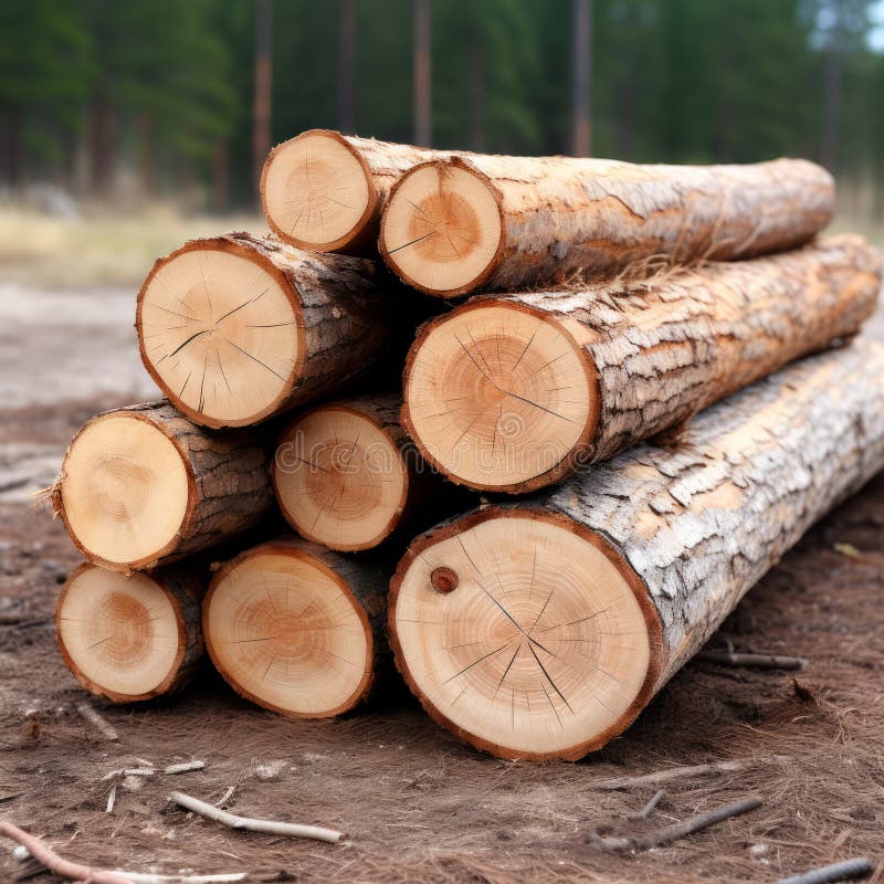Log Trunks Pile, the Logging Timber Forest Wood Industry Stock ...