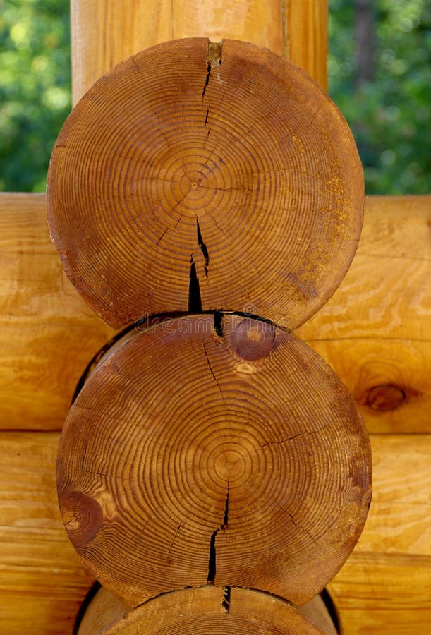 A Log Wall Construction with a Swedish Cope Log Profile Stock Image ...