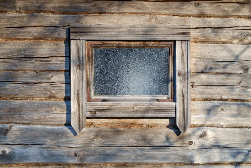 Log wall and window stock photo. Image of home, timber - 52158916
