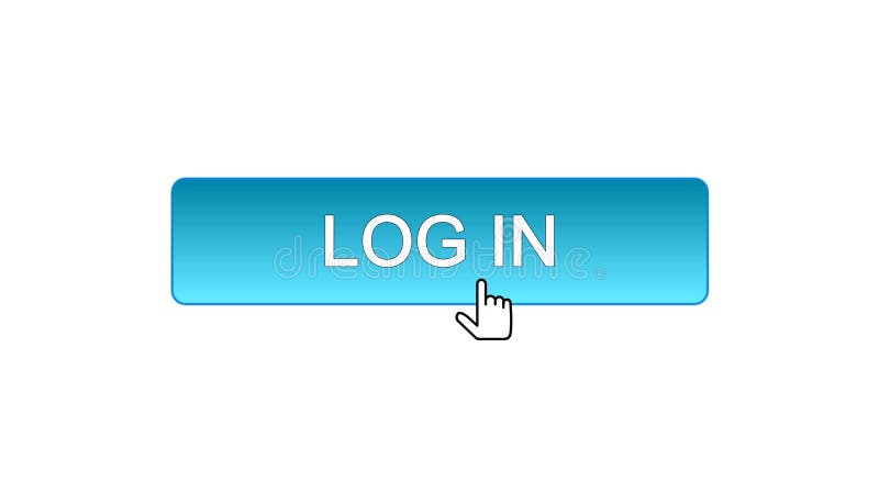 Log in Web Interface Button Clicked with Mouse Cursor, Blue Color ...