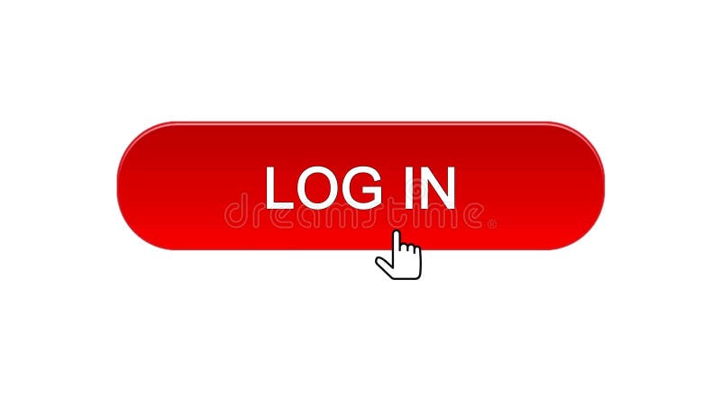Log in Web Interface Button Clicked with Mouse Cursor, Red Color, Application Stock Illustration ...