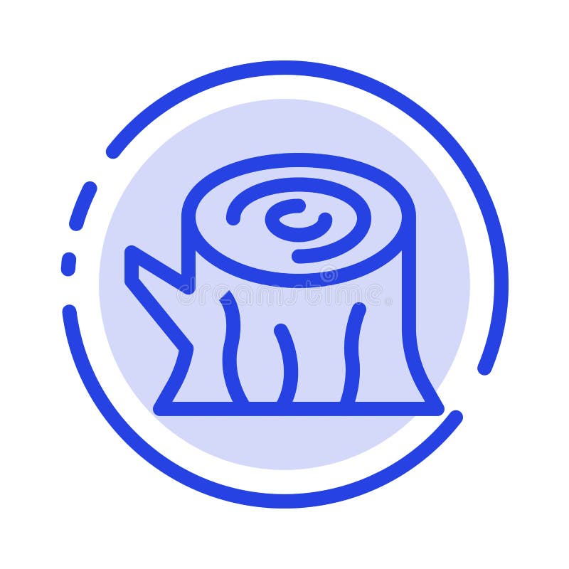 Log, Wood, Wooden, Spring Blue Dotted Line Line Icon Stock Vector ...