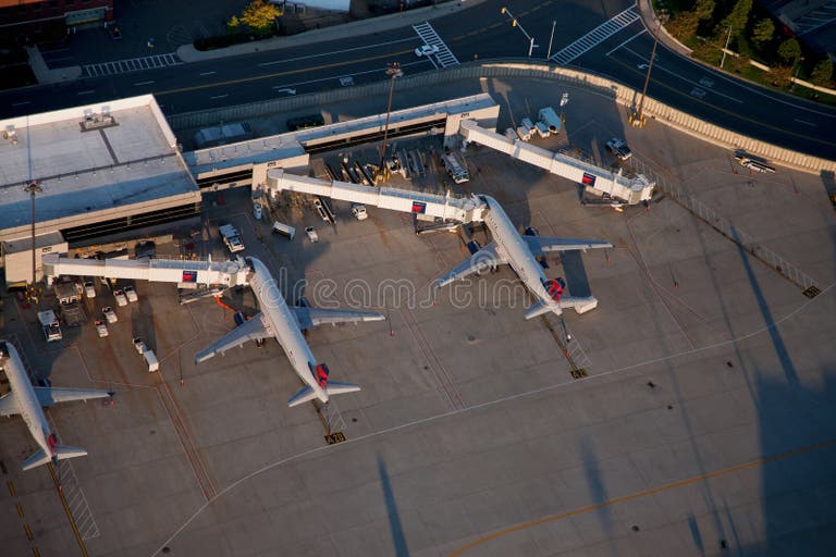 Logan Airport and Delta Planes Editorial Stock Photo - Image of lines ...