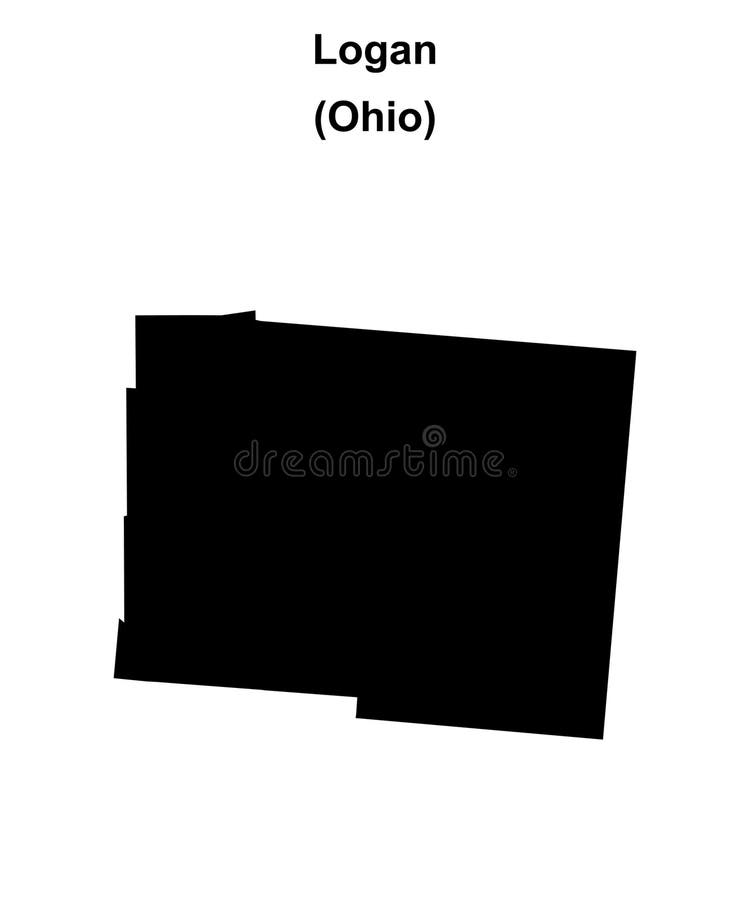 Logan outline map stock vector. Illustration of vector - 361750311