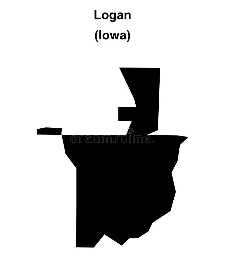 Logan outline map stock illustration. Illustration of blank - 387205370