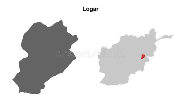 Logar outline map stock illustration. Illustration of territory - 378836399