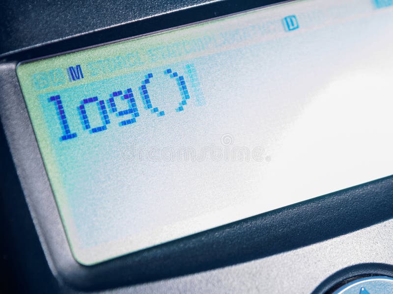 The Logarithm Sign on the Calculator Screen, Symbolizing Mathematical ...