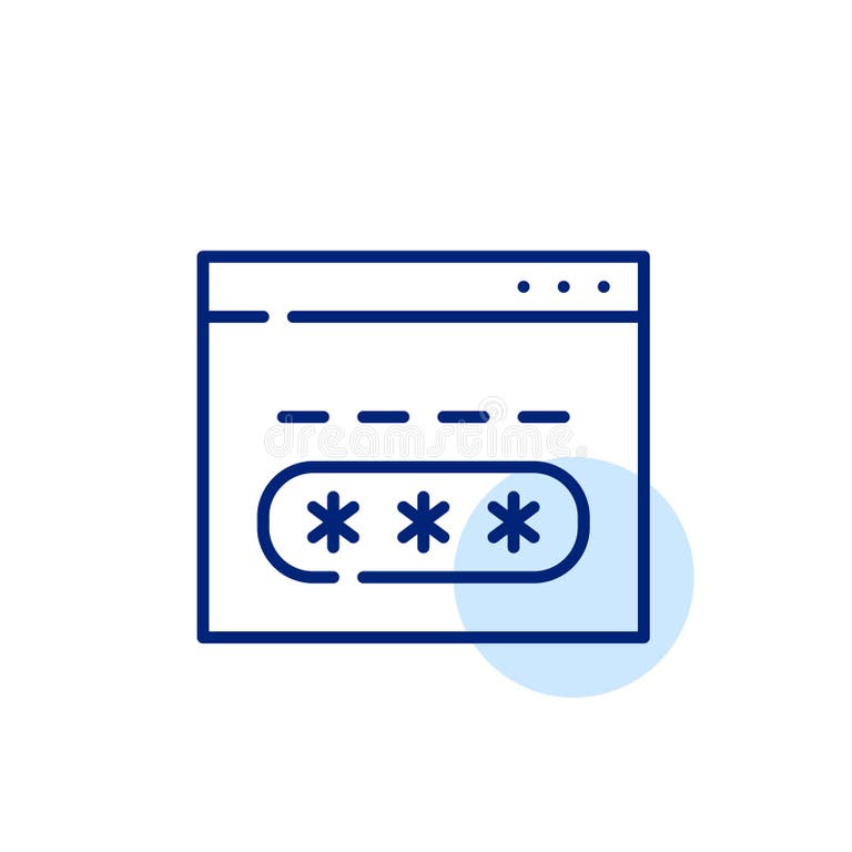 Logging into Account Using Your Web Browser. Password in a Dialog Covered by Asterisks Stock ...