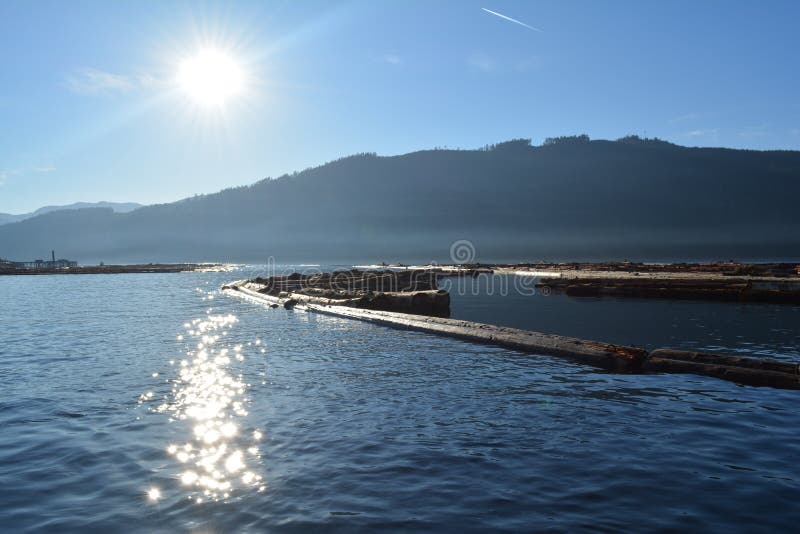 Logging Barge in the Pacific North West Stock Photo - Image of logging ...