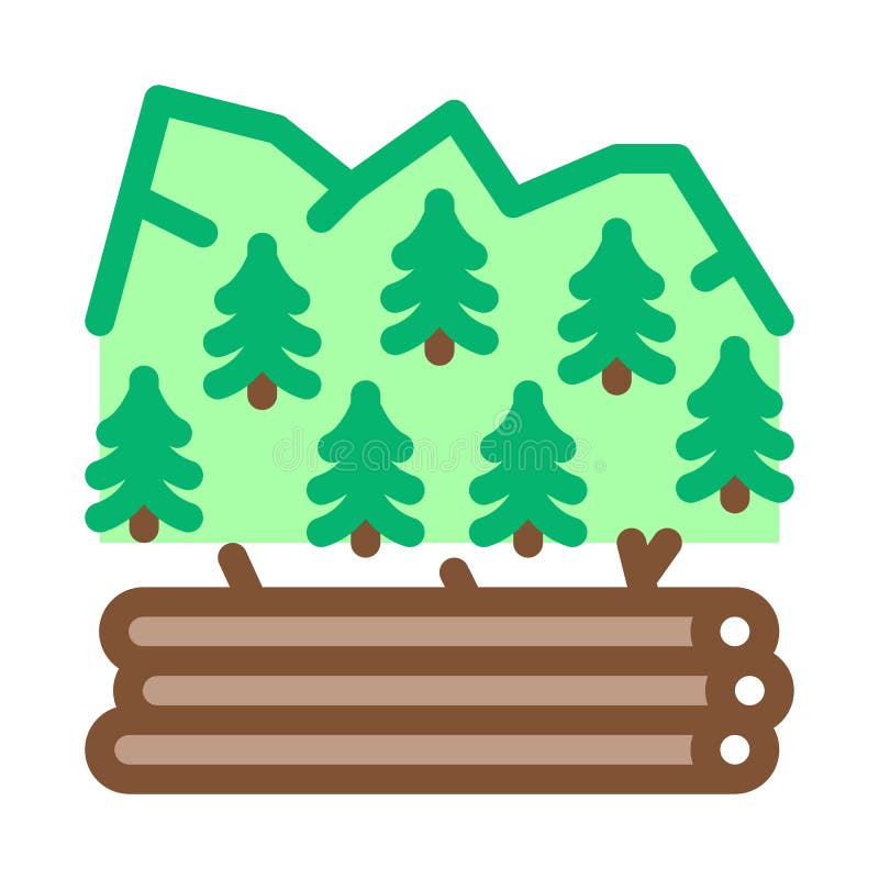 Logging Forest Icon Vector Outline Illustration Stock Vector ...