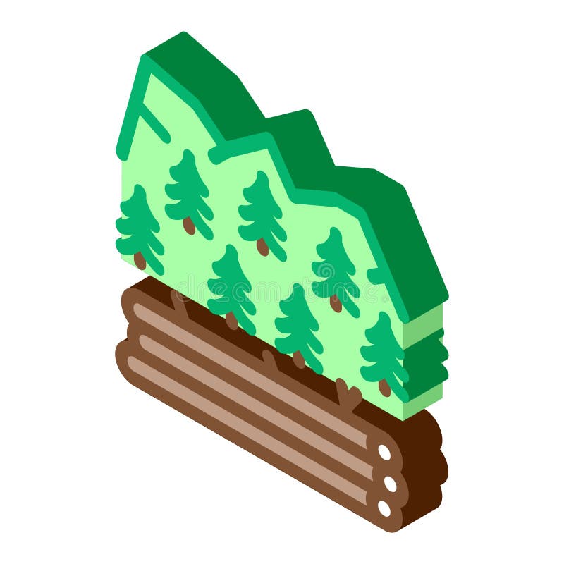 Logging Forest Isometric Icon Vector Illustration Stock Vector ...