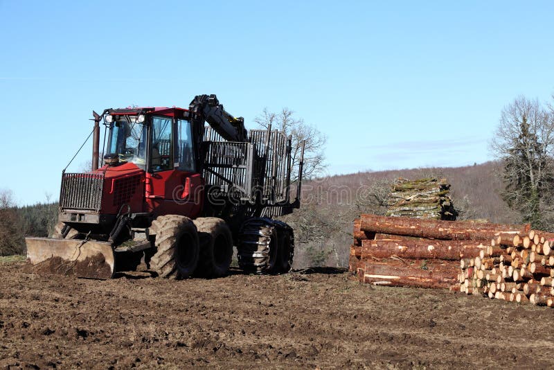 Timber Logging Truck Transport Stock Image - Image of renewable ...