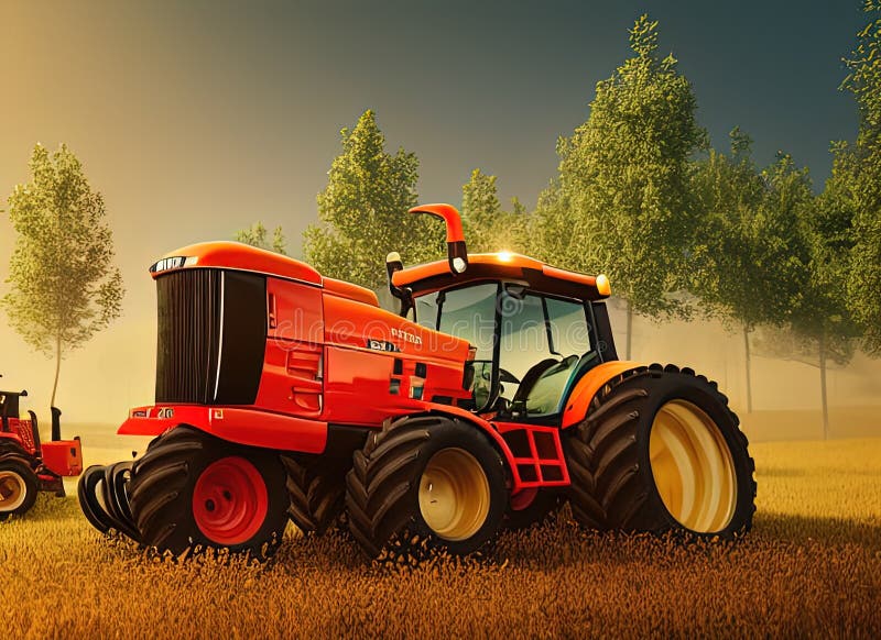 Logging Tractor Operators Fictional Work Enviroment Scene. Stock ...