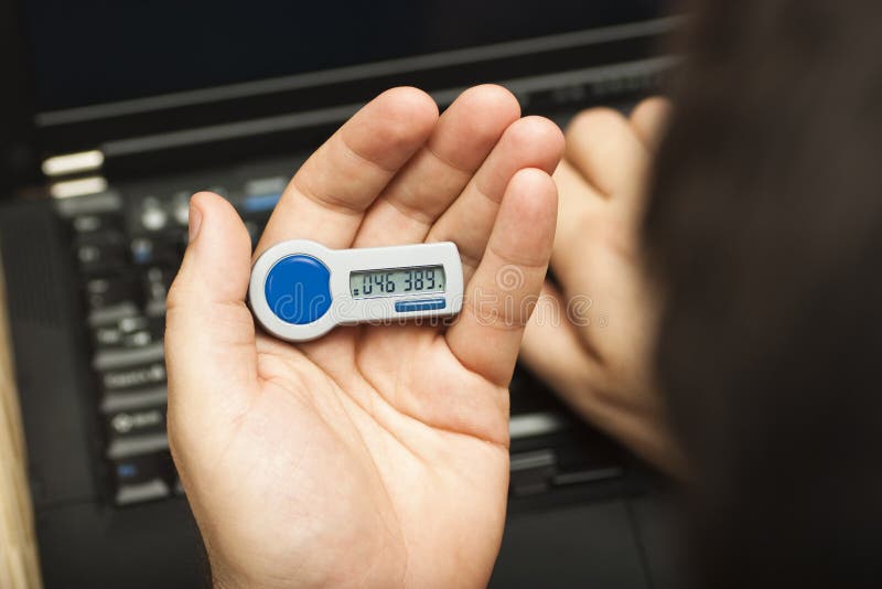 Logging on Using a Two Factor Authentication Token Stock Image - Image of security, password ...
