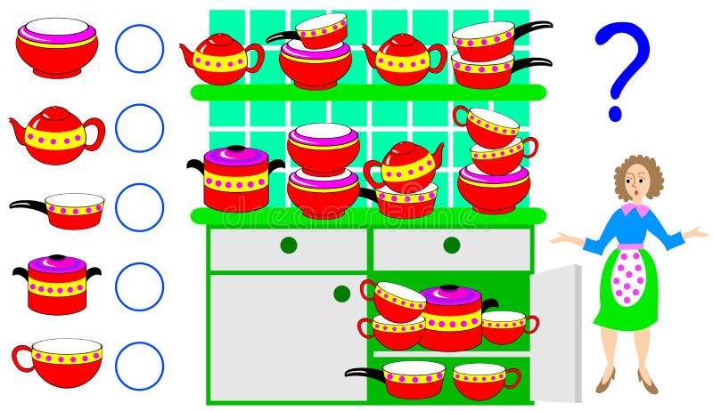 Logic Exercise for Young Children. Need To Count the Quantity of ...
