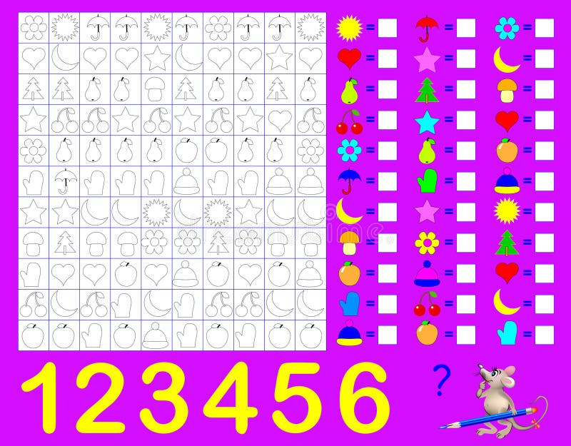 Logic Exercise for Young Children. Count and Paint the Objects. Write ...