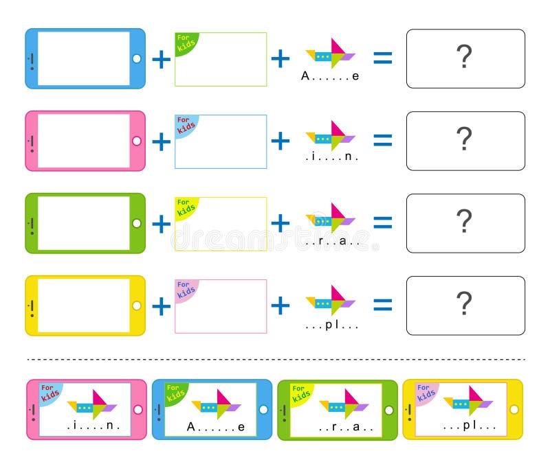 Logic Game for Children. Add Up the Elements and Choose an Answer Stock ...