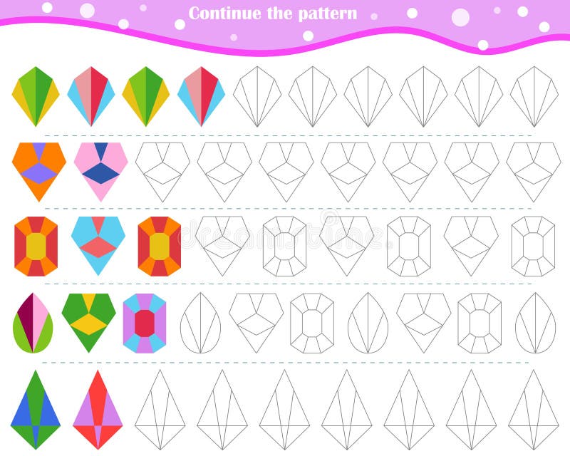 Logic Game for Children. Continue the Pattern Sequence As in the Sample ...