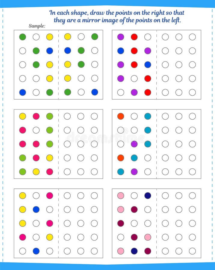 Logic Game for Children. in Each Shape Color the Dots on the Right so ...
