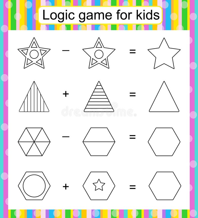 Logic Game for Children. Find and Draw the Missing Parts. Children ...