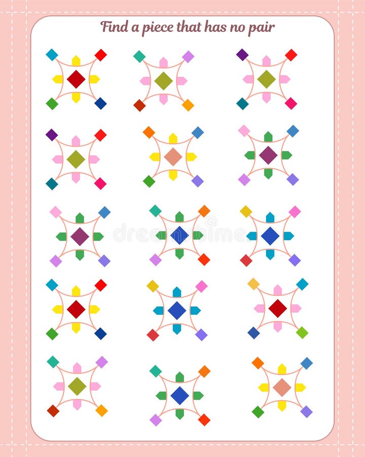 Logic Game for Children. Find Which Shape is Unpaired Stock ...