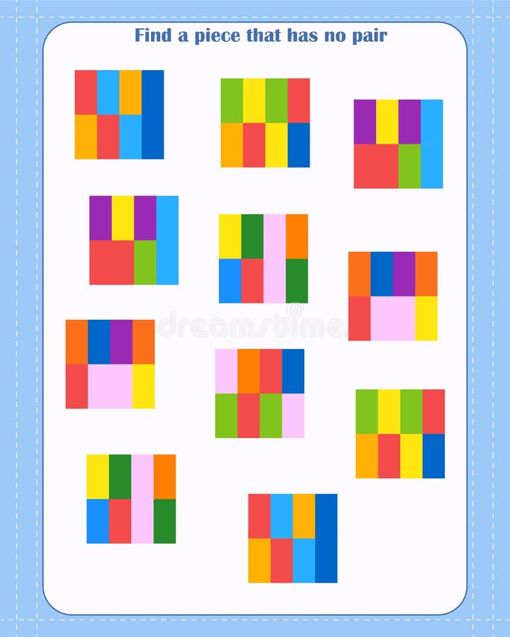 Logic Game for Children. Find Which Shape is Unpaired Stock Vector ...