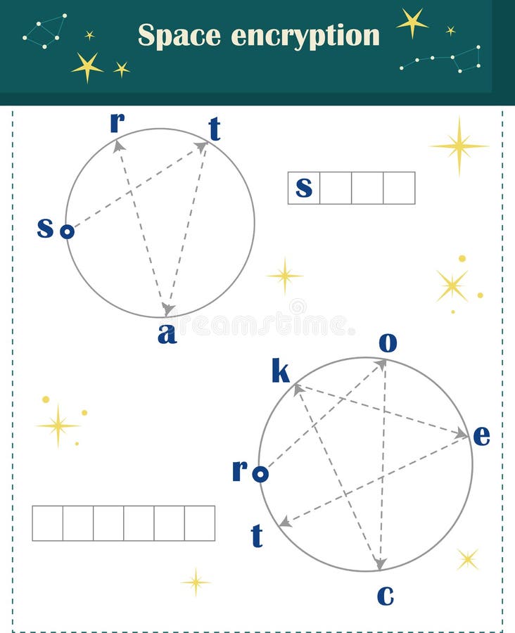 Logic Game for Children. Space Encryption.Unravel and Read the Word ...