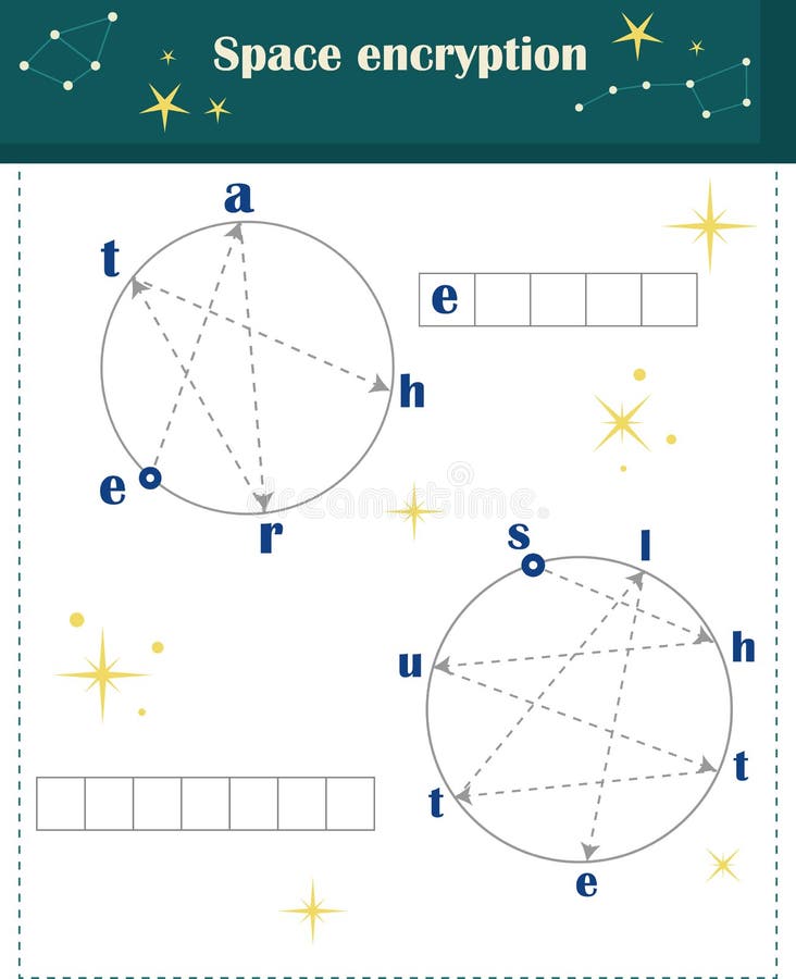 Logic Game for Children. Space Encryption Stock Illustration ...