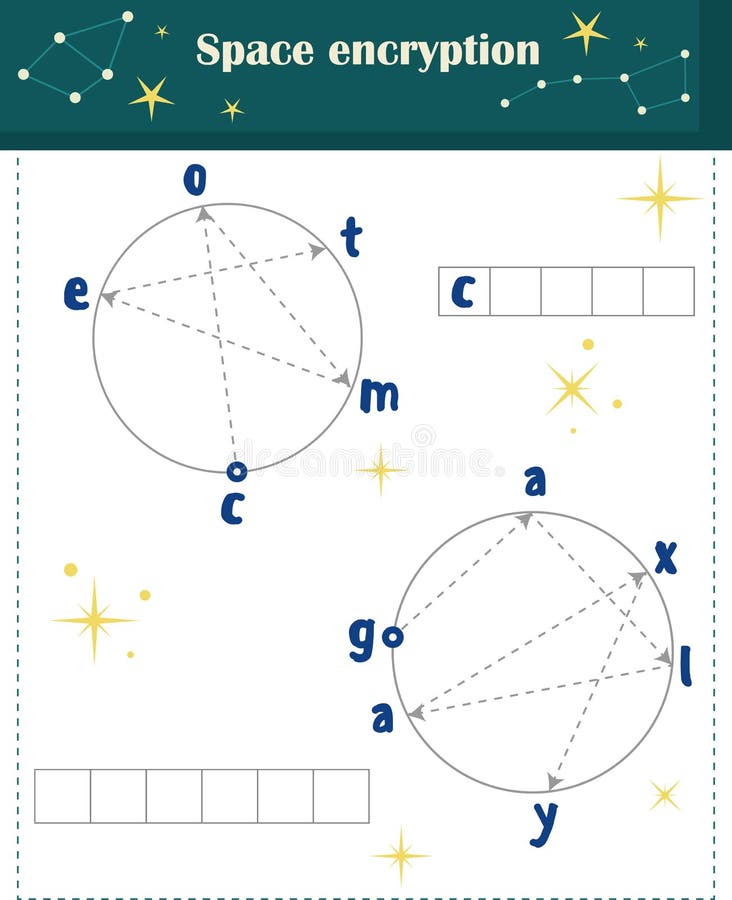 Logic Game for Children. Space Encryption Stock Illustration ...