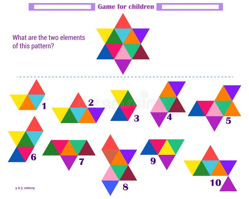 Logic Game for Children. What Elements Does the Pattern Consist of ...