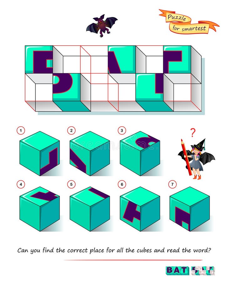 Logic Game for Smartest. 3D Puzzle. Can You Find the Correct Place for ...