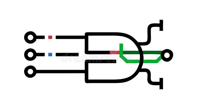 Logic Gate Symbol, Digital Electronics and Computing. Vector Design ...