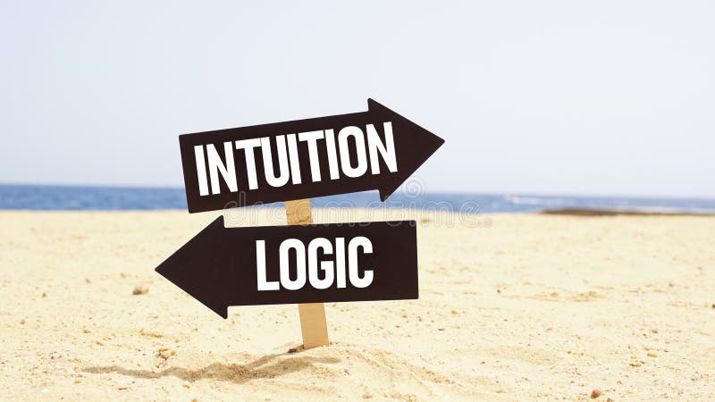 Logic and Intuition are Shown Using the Text on the Road Sign Stock ...