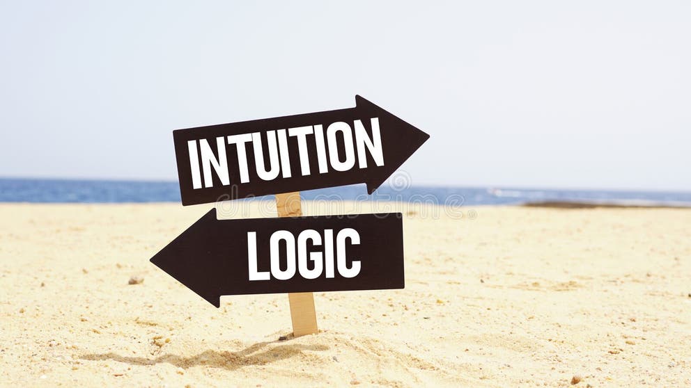 Logic and Intuition are Shown Using the Text on the Road Sign Stock ...