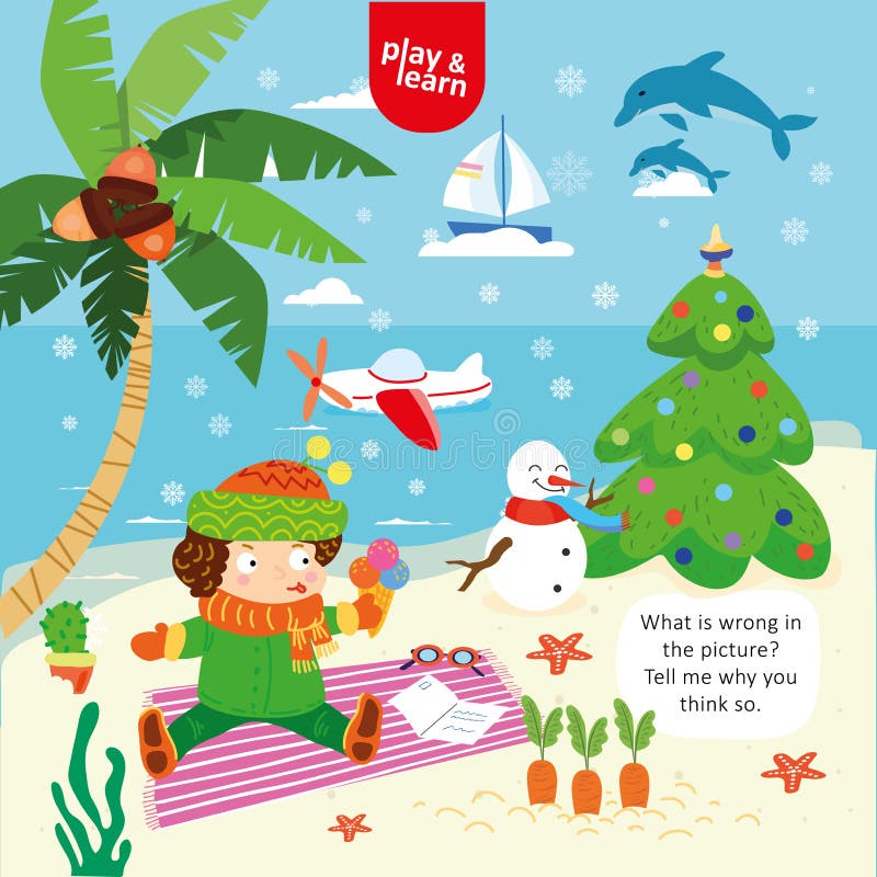 Logic Kid Correct Error Game Printable Worksheet Stock Illustration ...