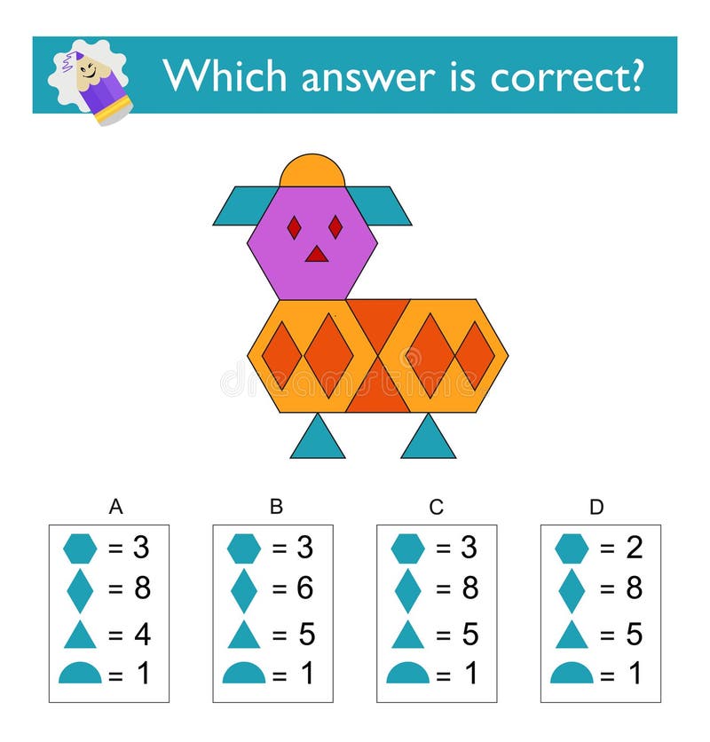 Logic Math Game for Children. Vector Illustration. Flat Desing. Stock ...