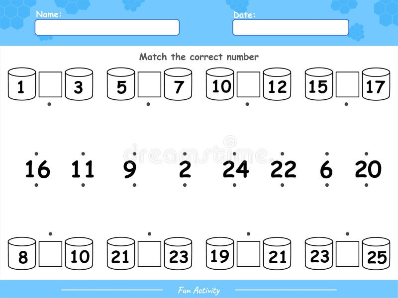 Fun Counting and Matching Game of Numbers Part One. Stock Vector ...