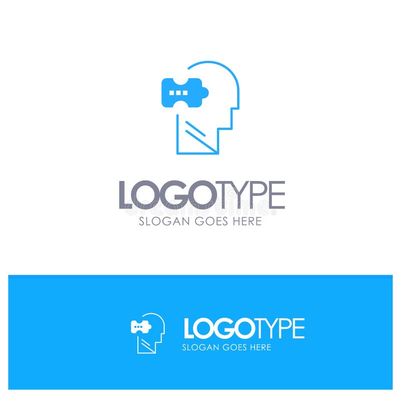 Logic, Mind, Problem, Solving Blue Solid Logo with Place for Tagline ...